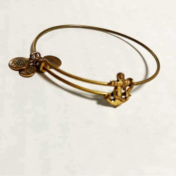 Alex and Ani | Jewelry | Alex And Ani Anchor Bangle Adjustable In Gold ...